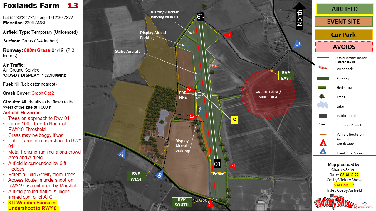 Cosby Airfield Diagram 2022 V1.3 | R5 Air Displays lTD